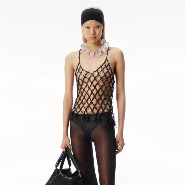 Alexander Wang Barbed Leather Tank - Black