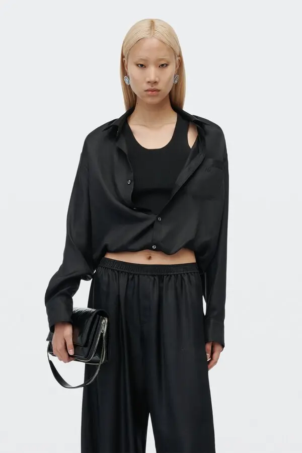 Alexander Wang Silk Layered Cami Shirt Top