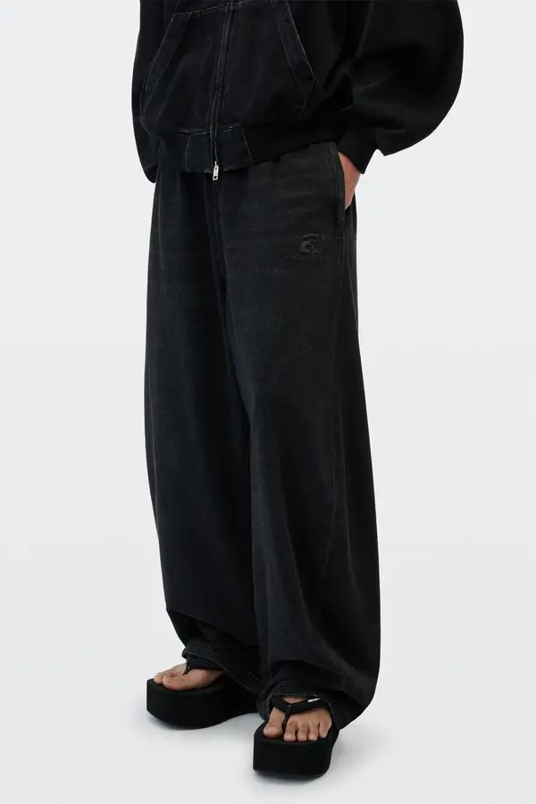 Alexander Wang Logo Elastic Brushed Denim Sweatpant