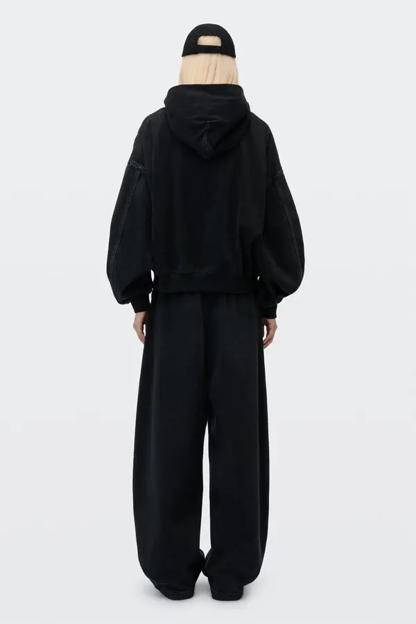 Alexander Wang Logo Elastic Brushed Denim Sweatpant