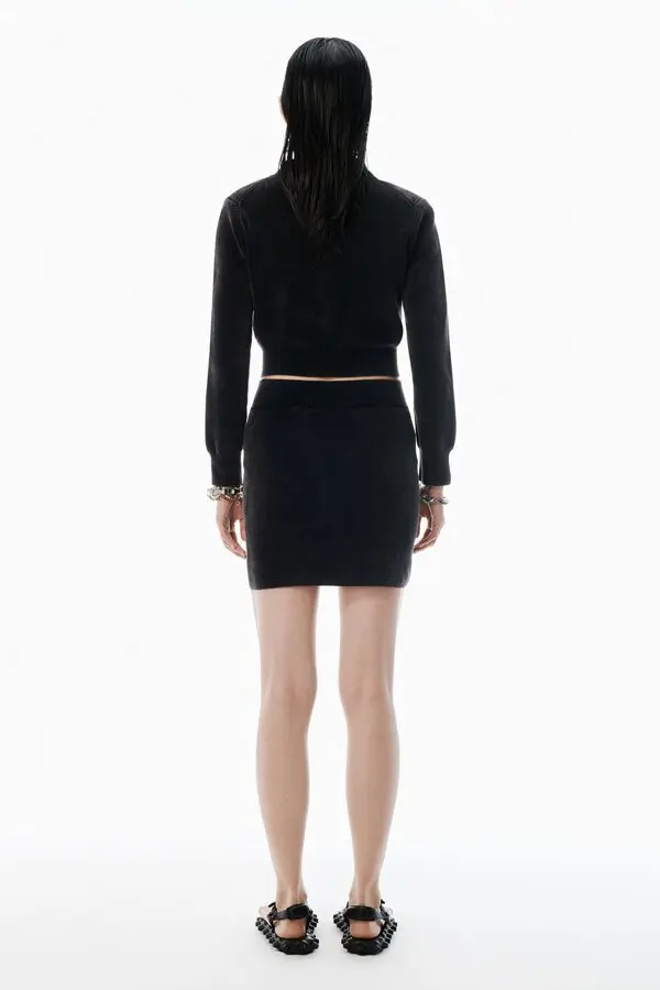 Alexander Wang Black Cotton-blend Chenille Cardigan