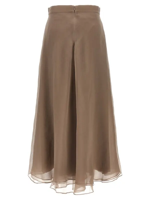 Brunello Cucinelli Pleated Midi Circle Skirt