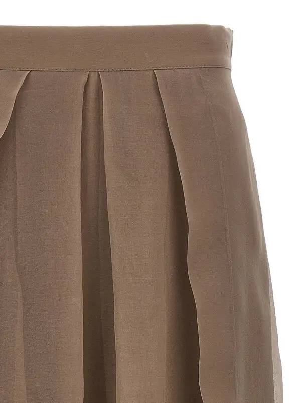 Brunello Cucinelli Pleated Midi Circle Skirt