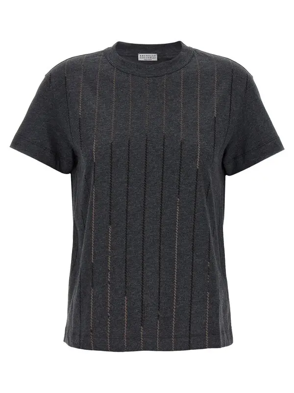 Brunello Cucinelli Micro Sequin Embellished T-shirt - Black