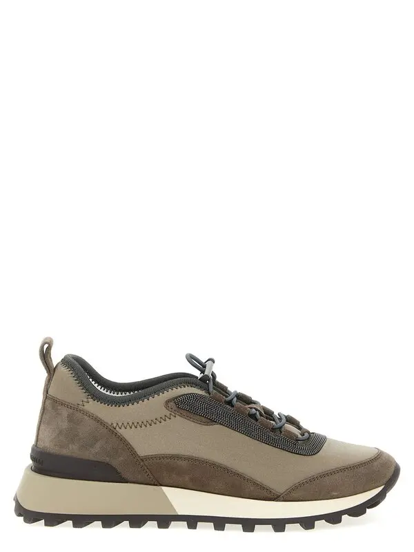 Brunello Cucinelli Round Toe Lace-up Sneakers