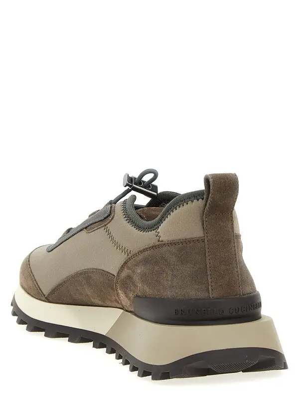 Brunello Cucinelli Round Toe Lace-up Sneakers