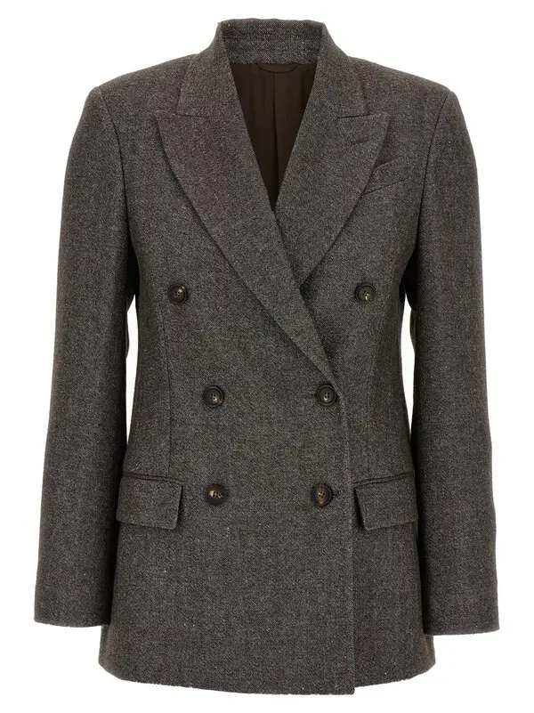 Brunello Cucinelli Double-breasted Tweed Blazer