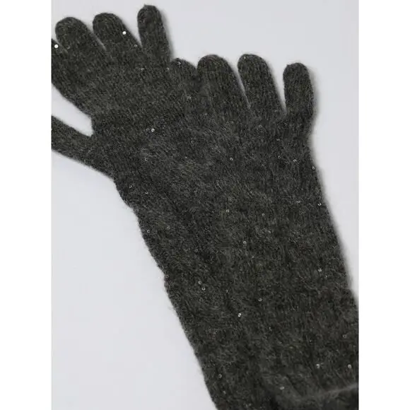 Brunello Cucinelli Sequin Embellished Knitted Gloves