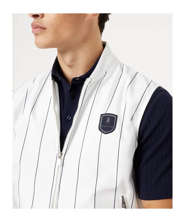 Brunello Cucinelli Striped Zip-up Gilet