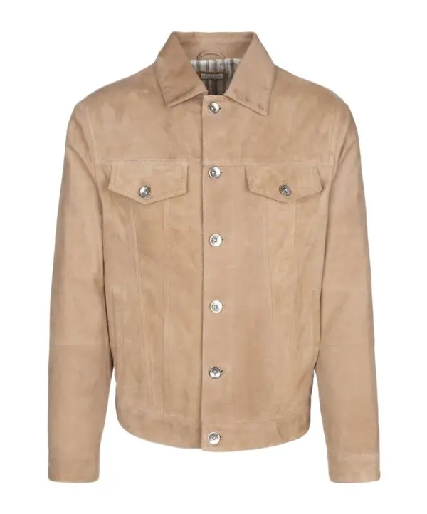 Brunello Cucinelli Buttoned Straight Hem Jacket - Nude