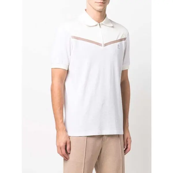 Brunello Cucinelli Embroidered-logo Polo Shirt
