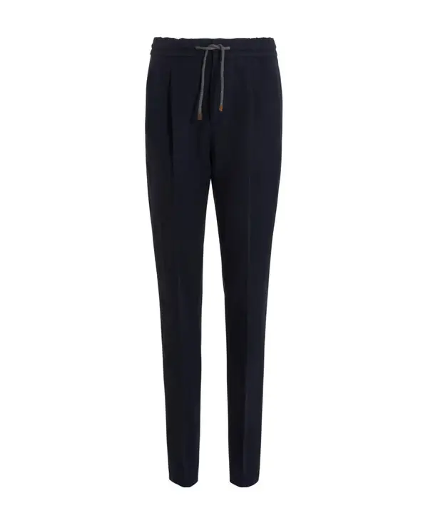 Brunello Cucinelli Drawstring Tapered Trousers - Black