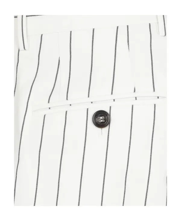 Brunello Cucinelli Pinstriped Straight Leg Trousers