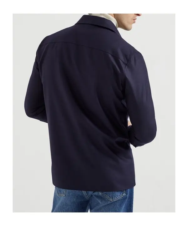 Brunello Cucinelli Long Sleeved Straight Hem Overshirt