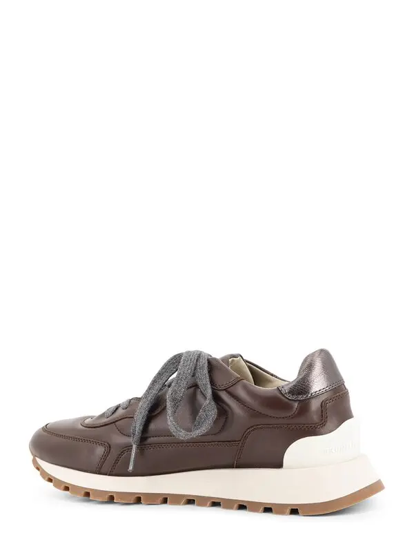 Brunello Cucinelli Round Toe Lace-up Low-top Sneakers