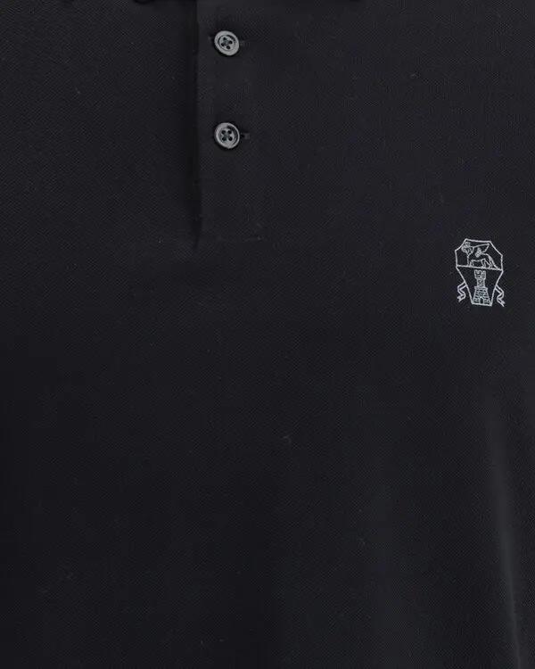 Brunello Cucinelli Logo Printed Short Sleeved Polo Shirt