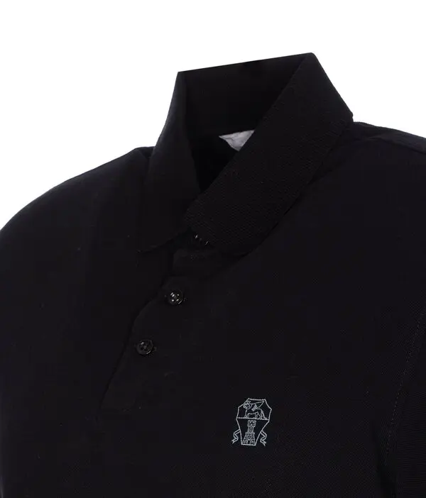 Brunello Cucinelli Logo Printed Short Sleeved Polo Shirt