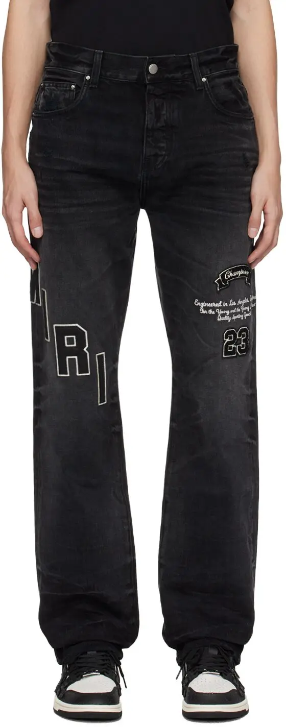 Amiri Logo-patch Distressed Jeans