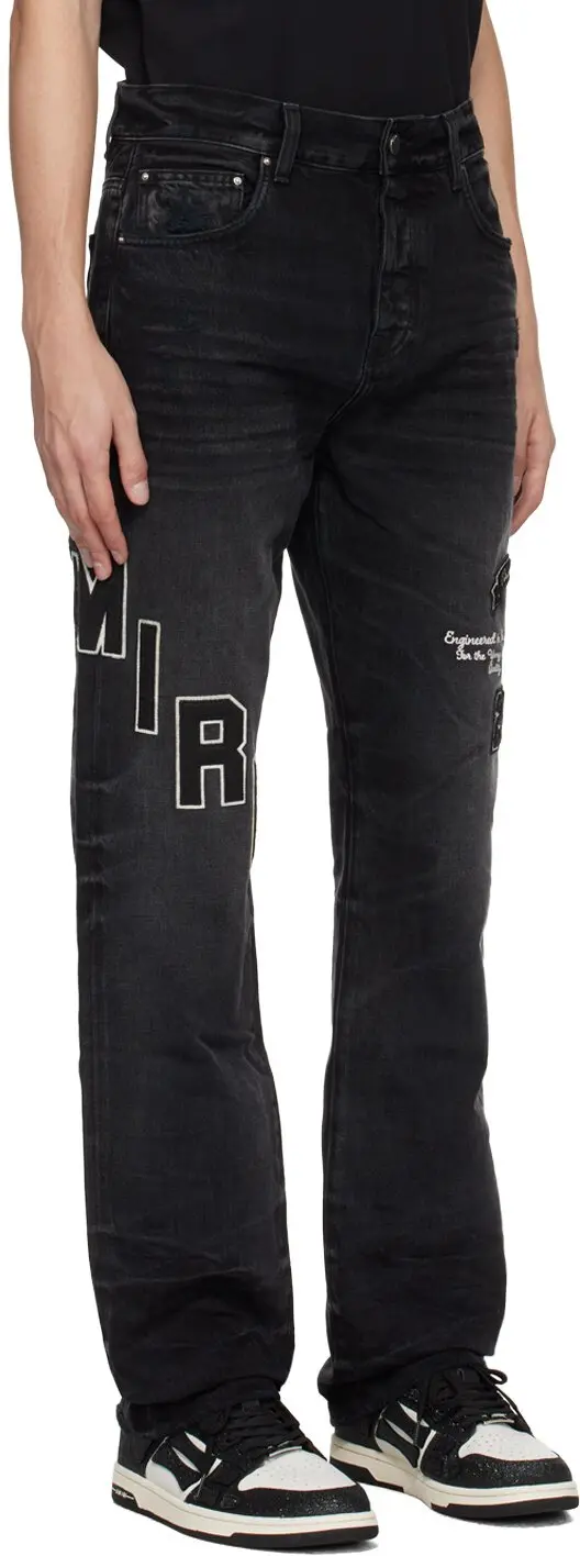 Amiri Logo-patch Distressed Jeans