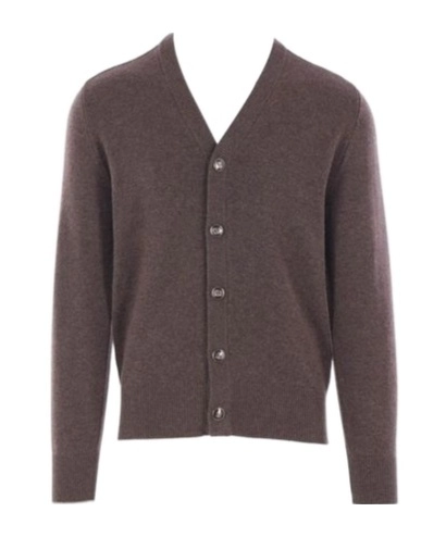 Brunello Cucinelli Button-front Ribbed Cardigan - Brown