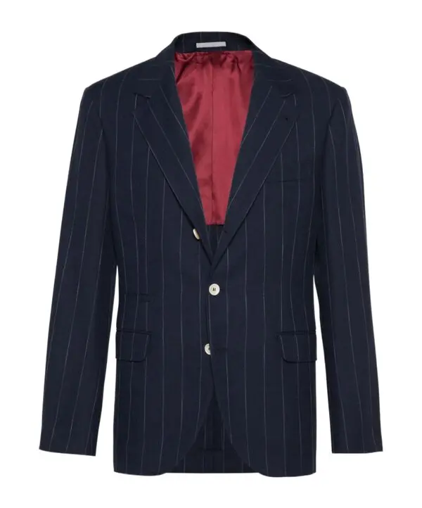 Brunello Cucinelli Pinstripe Single-breasted Blazer - Black