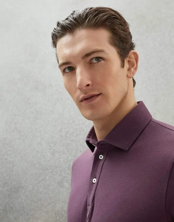 Brunello Cucinelli Long-sleeve Cotton Polo Shirt