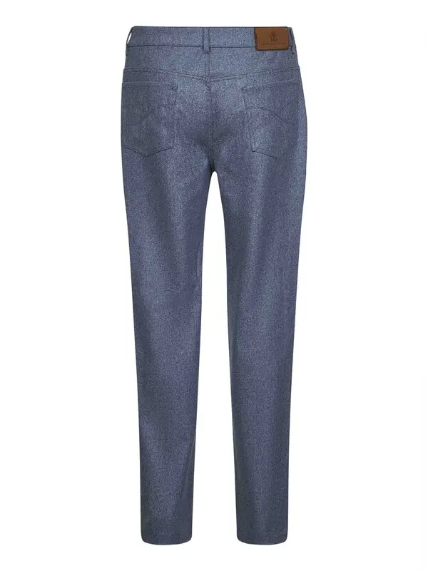 Brunello Cucinelli Logo Patch Tapered Leg Trousers