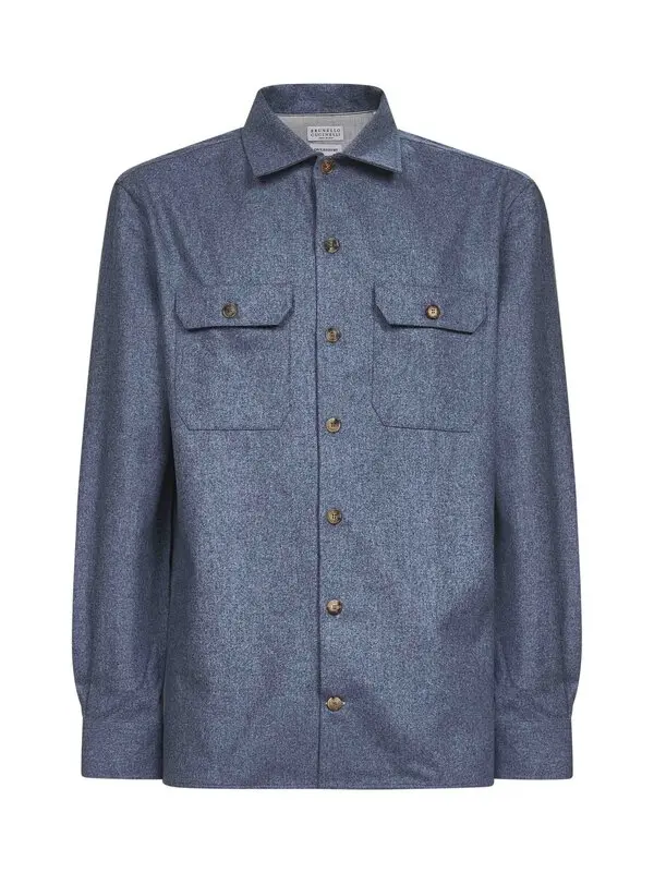 Brunello Cucinelli Long Sleeved Buttoned Shirt - Blue