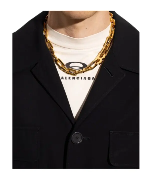 Balenciaga Chain-link Logo Engraved Necklace