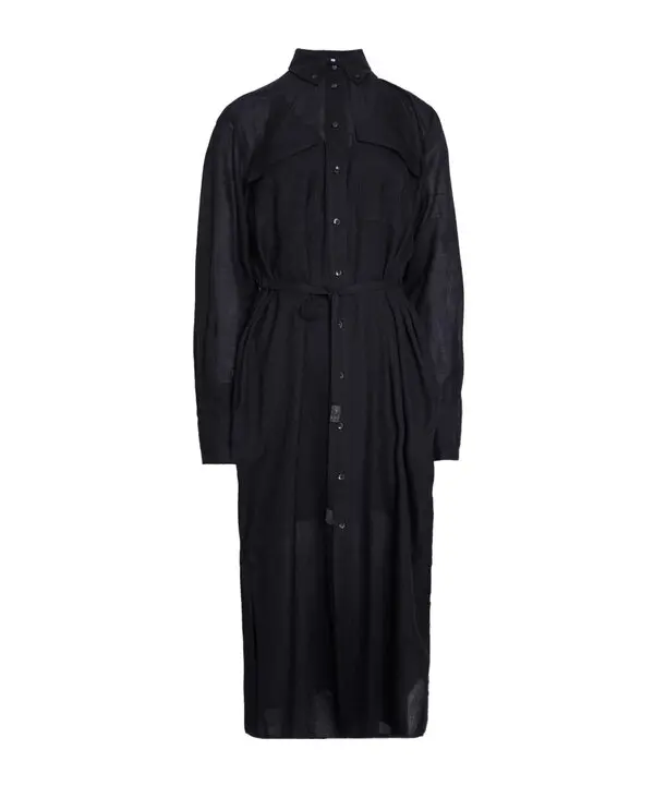 Brunello Cucinelli Midi Shirt Dress With Lapel Collar And Button Closure