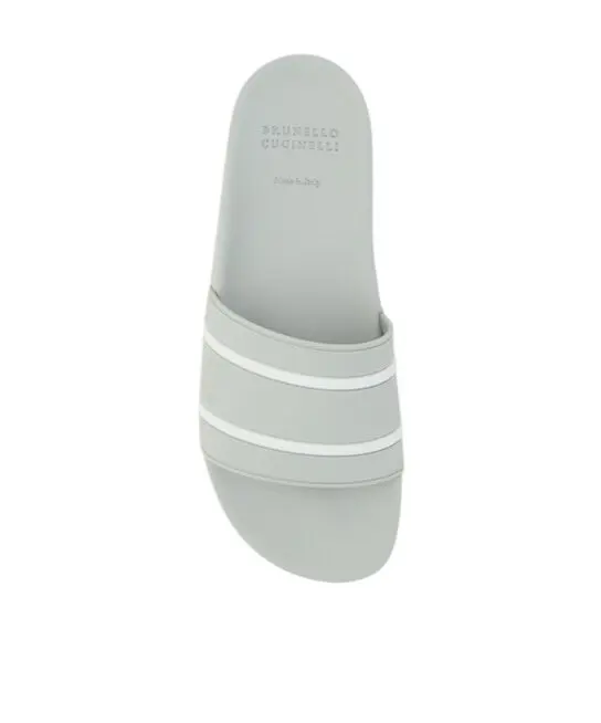 Brunello Cucinelli Striped Pattern Slip-on Slides