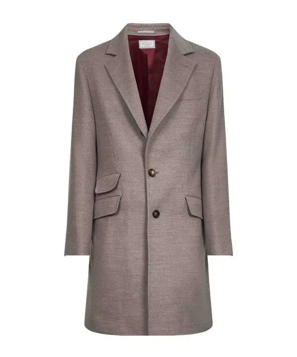 Brunello Cucinelli Single-breasted Long-sleeved Coat - Gray