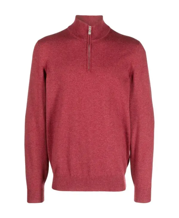 Brunello Cucinelli Half-zip Cashmere Jumper - Red