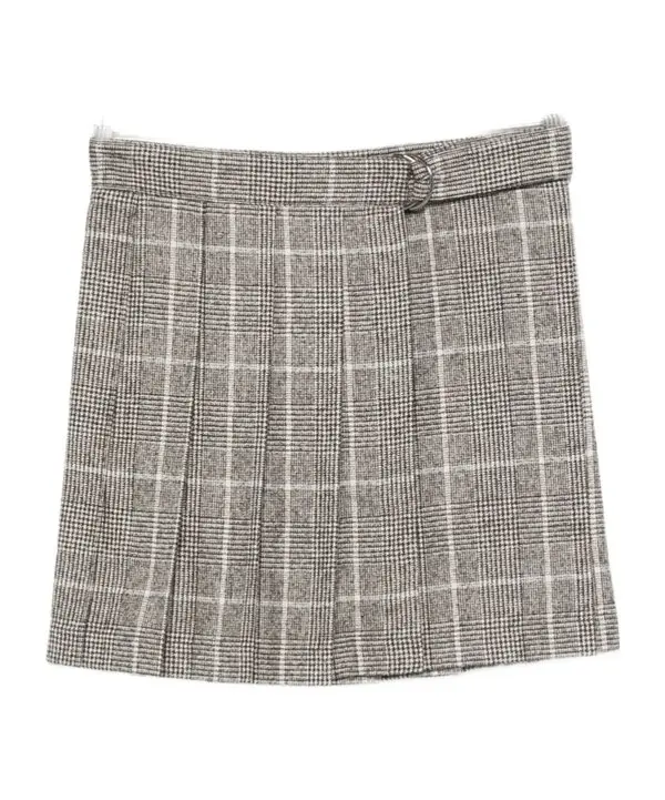 Brunello Cucinelli Pleated Check Midi Skirt