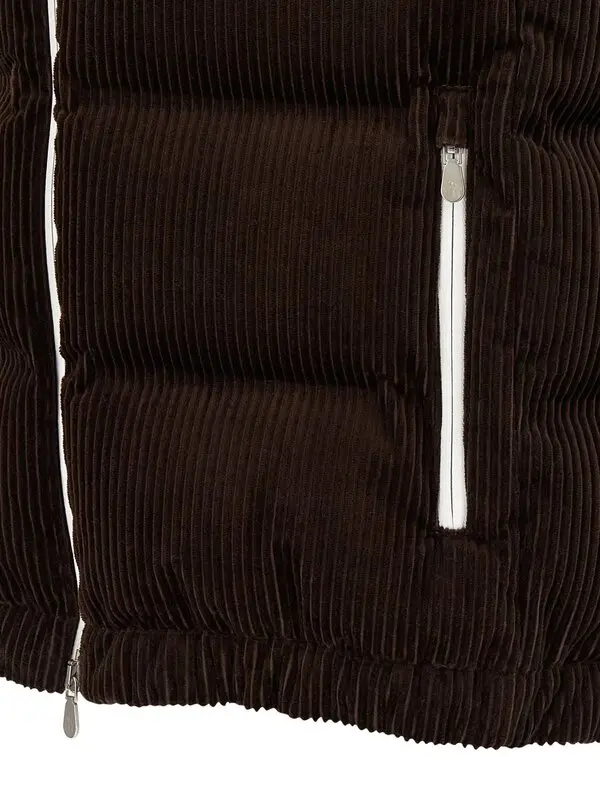 Brunello Cucinelli Logo Embroidered Corduroy Waistcoat