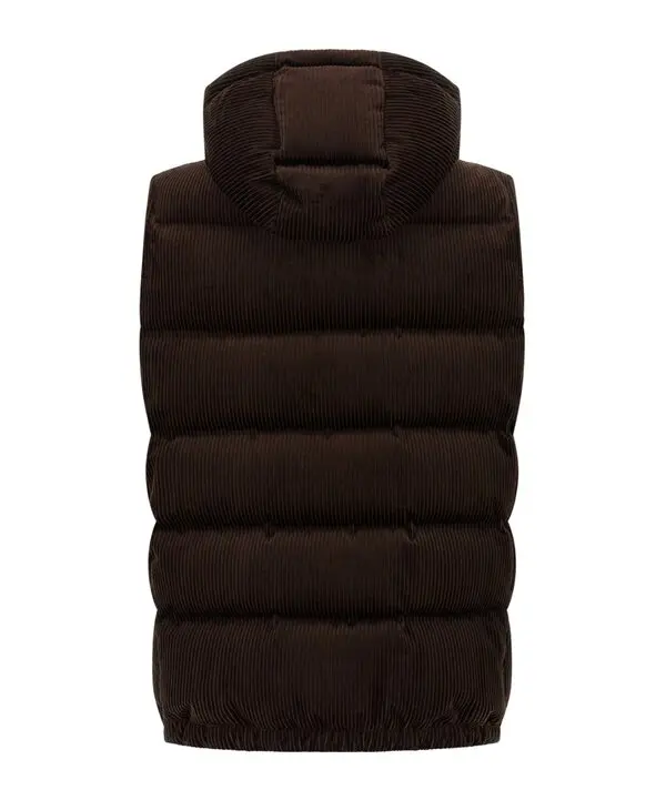 Brunello Cucinelli Embroidered Corduroy Puffer Vest