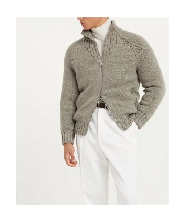 Brunello Cucinelli Roll Neck Knitted Cardigan