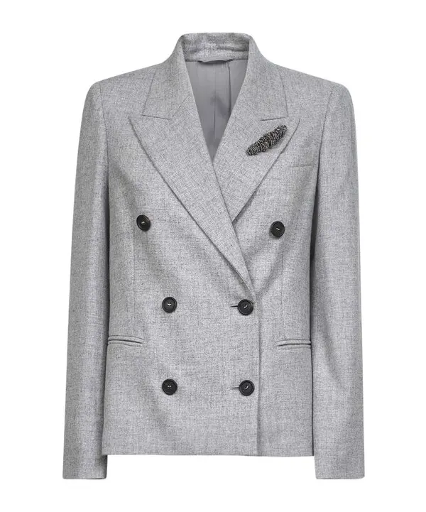 Brunello Cucinelli Monili Detailed Double-breasted Blazer