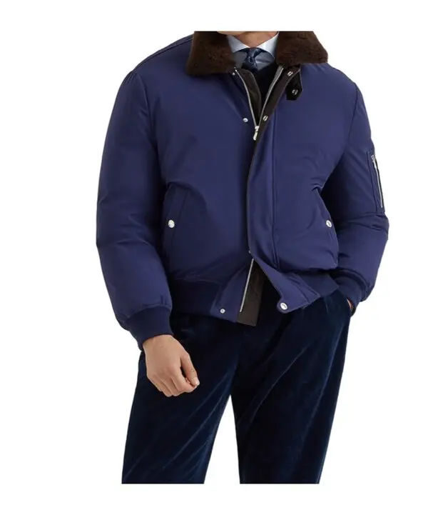 Brunello Cucinelli Puffer Bomber Jacket - Indigo