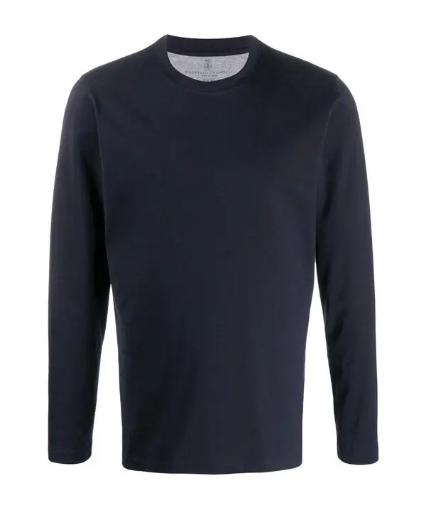 Brunello Cucinelli Plain Longsleeved T-shirt - Black