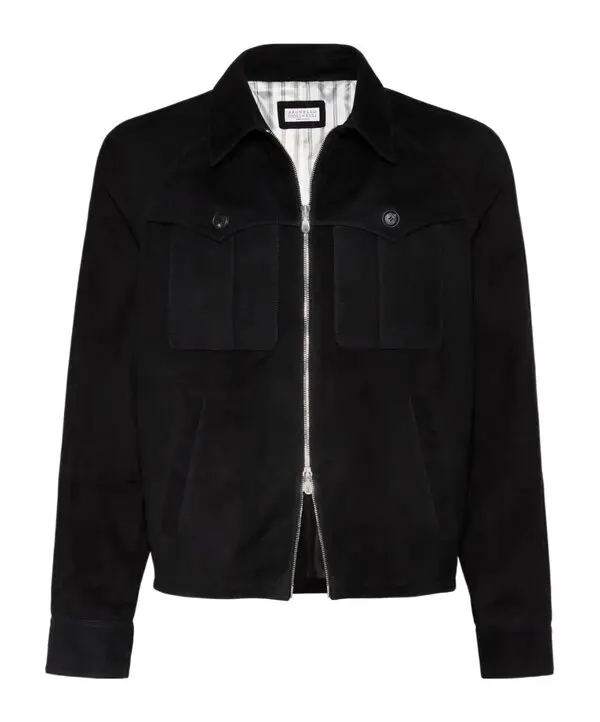 Brunello Cucinelli Zip-up Shirt Jacket With Buttoned Pockets