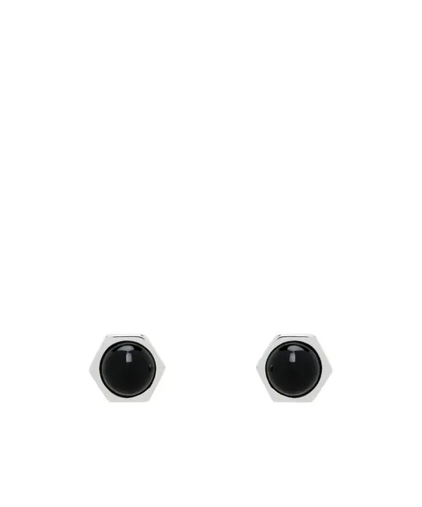 NUMBERING Inlaid Earrings - Black