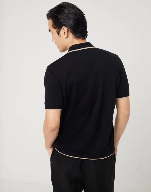 Brunello Cucinelli Contrasted-trim Knitted Shirt