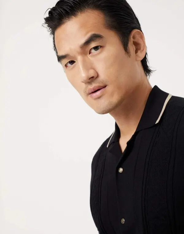 Brunello Cucinelli Contrasted-trim Knitted Shirt