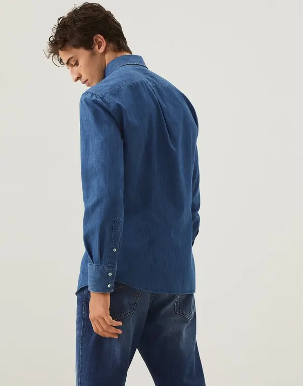 Brunello Cucinelli Button-down Collar Denim Shirt