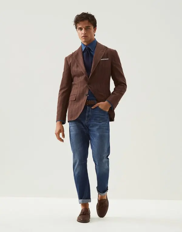 Brunello Cucinelli Button-down Collar Denim Shirt