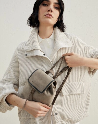 Brunello Cucinelli Logo-debossed Stud-trim Backpack