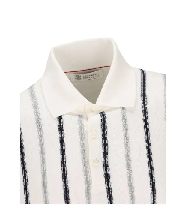 Brunello Cucinelli Short-sleeved Striped Polo Shirt