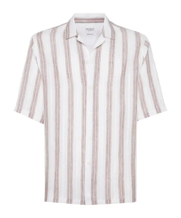 Brunello Cucinelli Striped Short-sleeve Shirt - White