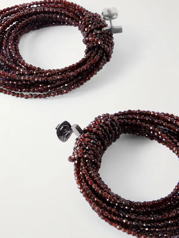 Brunello Cucinelli Beaded Hoop Earrings
